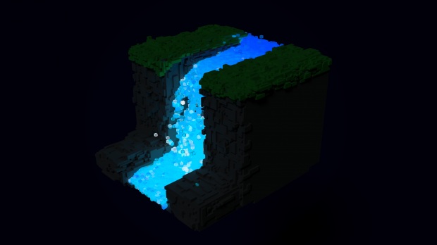 Voxel Waterfall Free 3D Model - .obj - Free3D