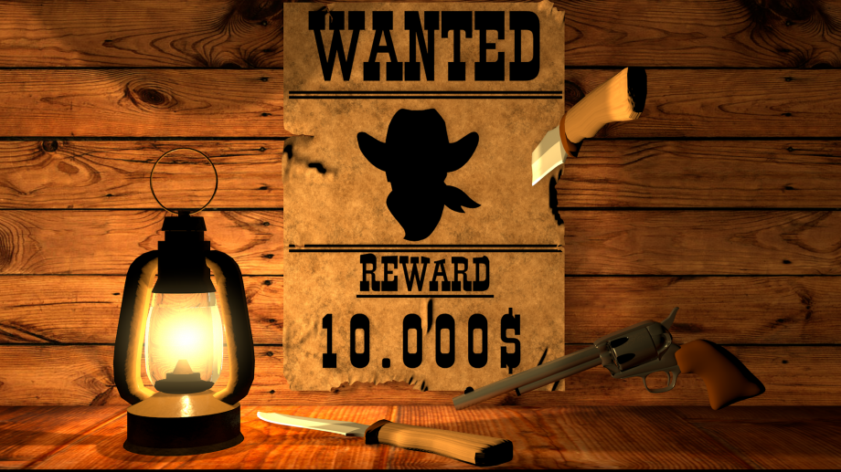 Set Wild West poster (Wanted) Free 3D Model - .c4d - Free3D
