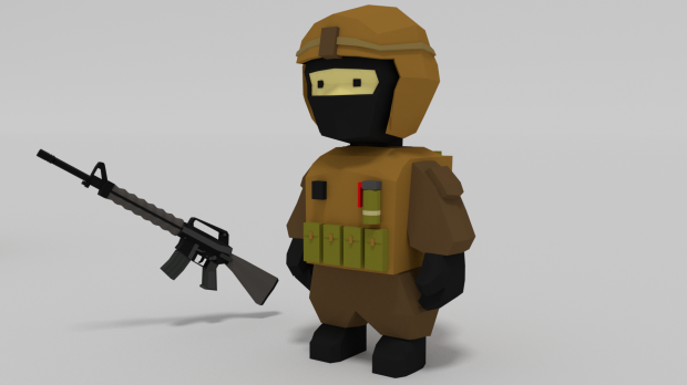 Low poly rigs soldier Free 3D Model - .obj .blend .fbx - Free3D