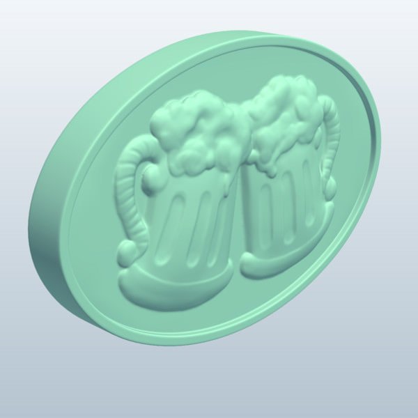 Tavern Signs Oval Two Beer Mugs v2 Free 3D Model - .obj .stl - Free3D