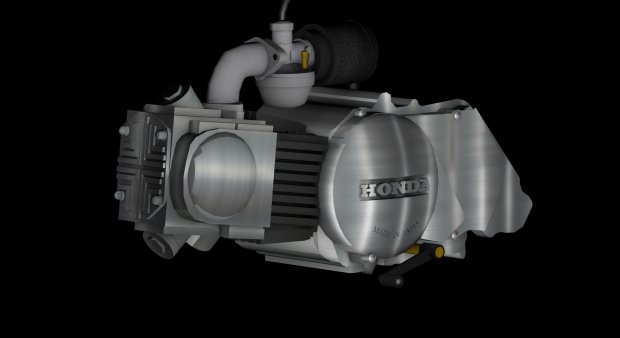 4-stroke monkey type engine Free 3D Model - .c4d - Free3D