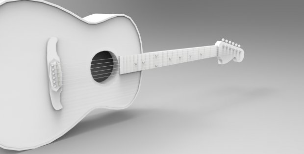 Acoustic Guitar Free 3D Model - .obj .mb .fbx - Free3D