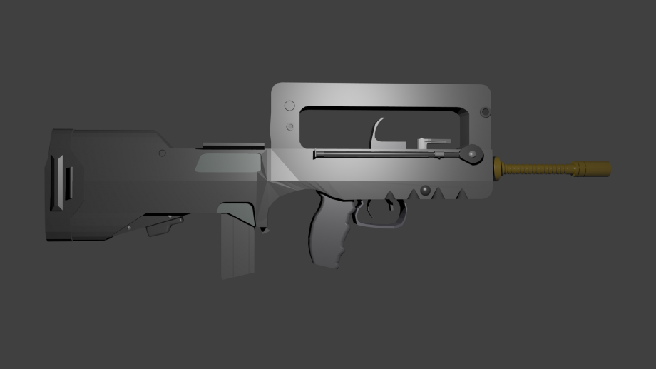 FaMas 6mm F1 Free 3D Model - .blend - Free3D