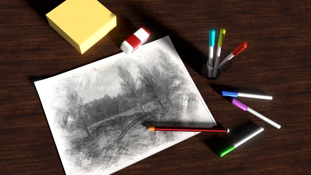 Table scene Free 3D Model - .blend - Free3D