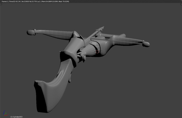 One handed crossbow Free 3D Model - .3ds .obj .blend .fbx .mtl - Free3D