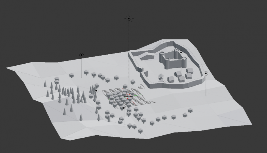 Castle scenery low poly Free 3D Model - .blend .obj .3ds - Free3D