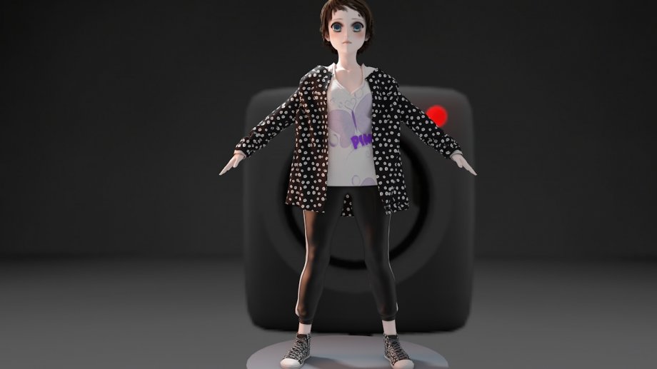 Anime girl Free 3D Model - .c4d - Free3D
