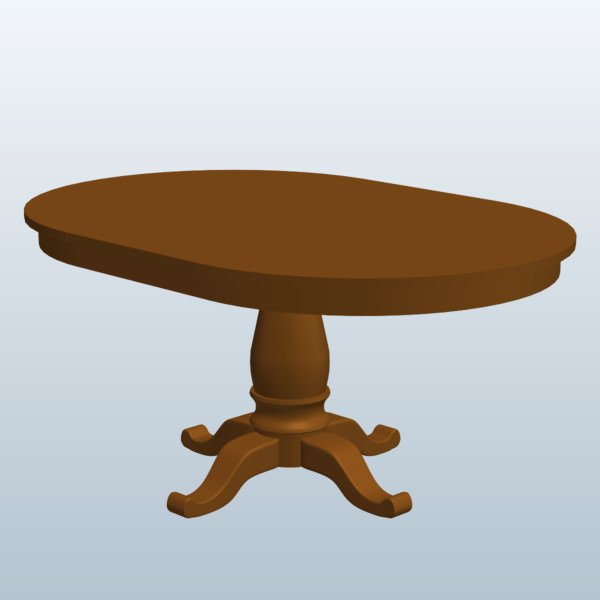Straight Leg Round Table Oak V1 Free 3D Model - .obj .stl - Free3D