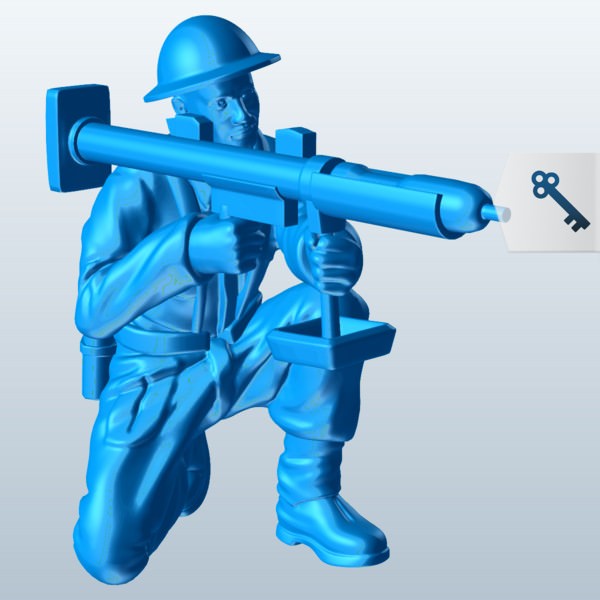 Soldier on one knee with bazooka on shoulder v1 Free 3D Model - .obj ...
