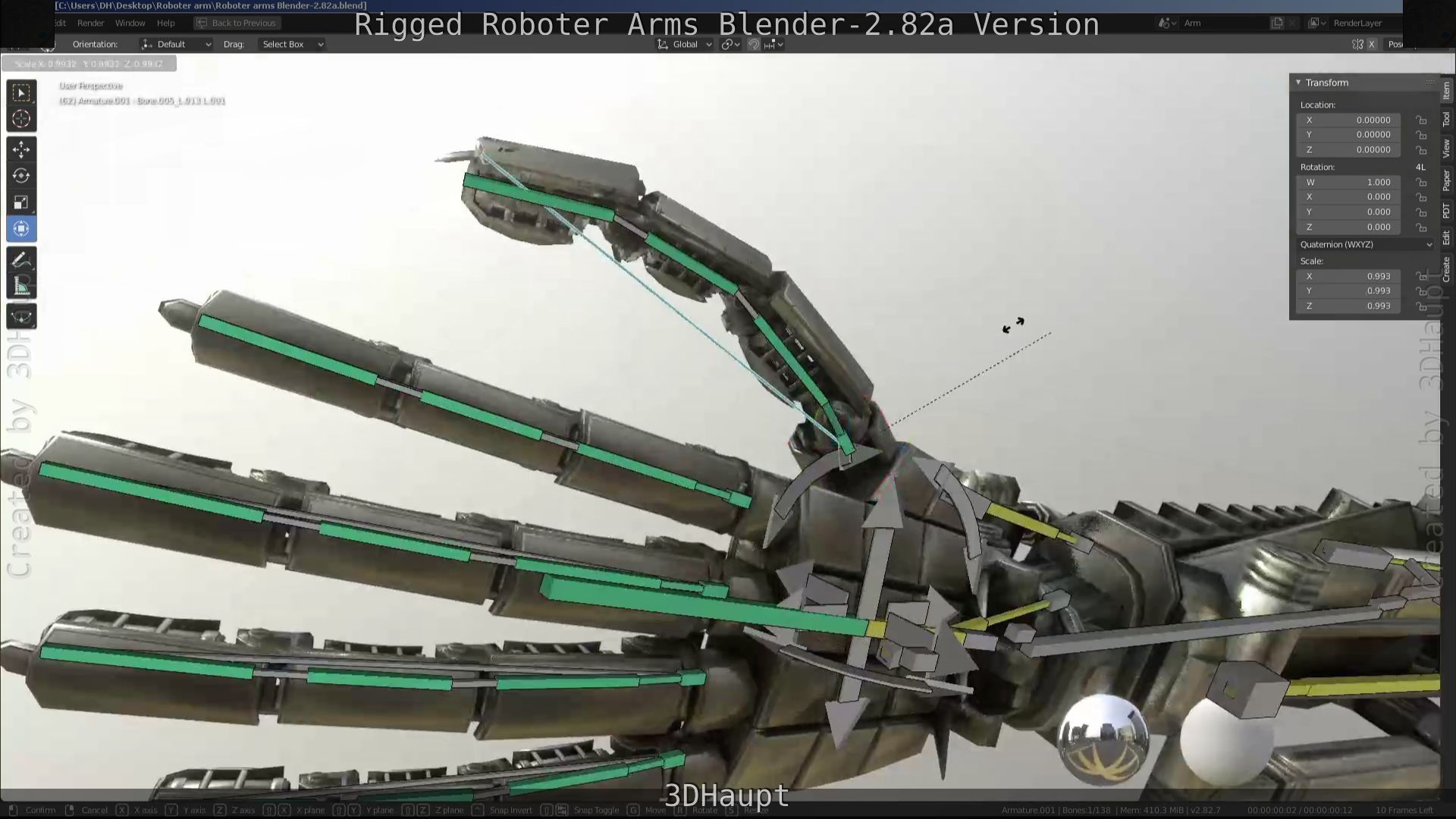 Rigged Robot Arms Blender-2.82a Version Free 3D Model - .jpg .blend ...