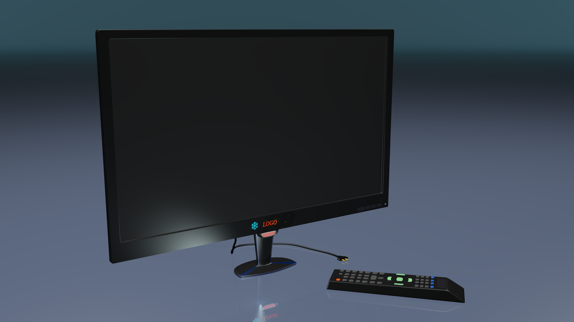 LED Telivision with Remot Free 3D Model - .3ds .obj .blend .fbx - Free3D