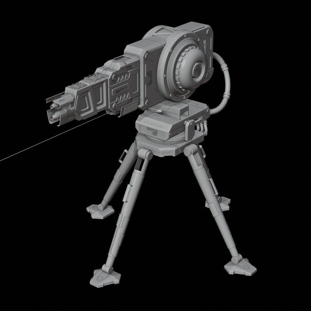 Sci - Fi Sentry Gun Free 3D Model - .blend - Free3D