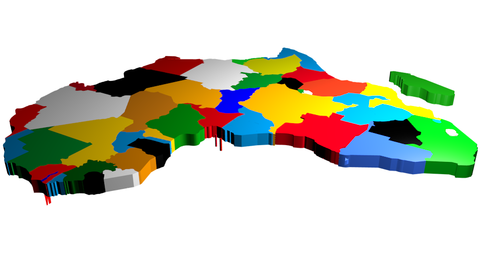 Africa Map Colored Free 3D Model - .blend .obj .3ds - Free3D