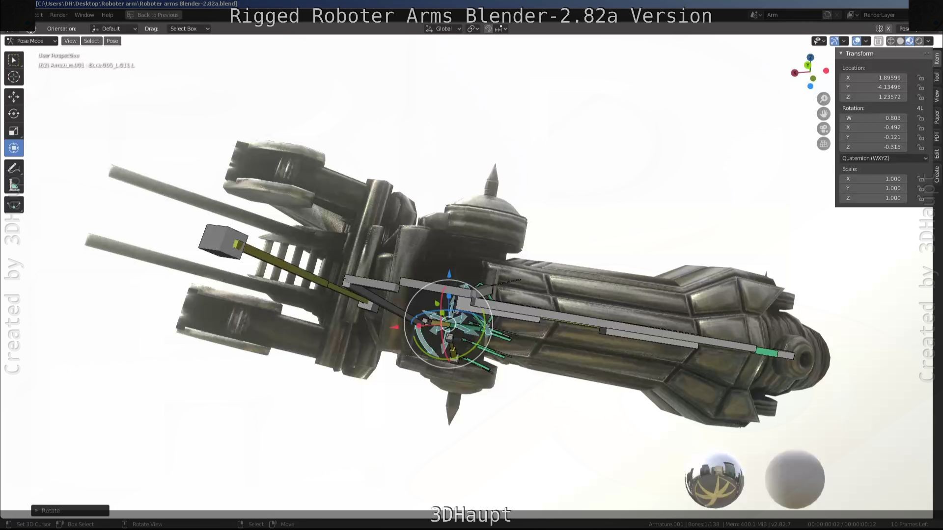 Rigged Robot Arms Blender-2.82a Version Free 3D Model - .jpg .blend ...