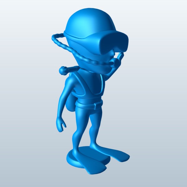 Bobblehead SCUBA Diver v1 Free 3D Model - .obj .stl - Free3D