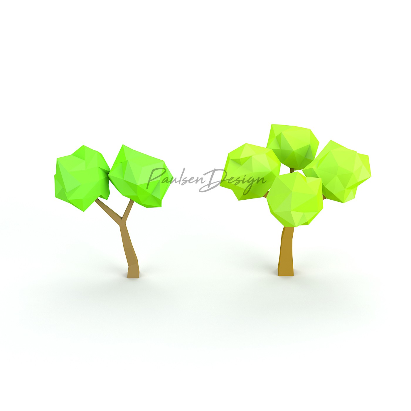 Cartoon low poly trees Free 3D Model - .fbx .c4d .blend .3ds . .max ...