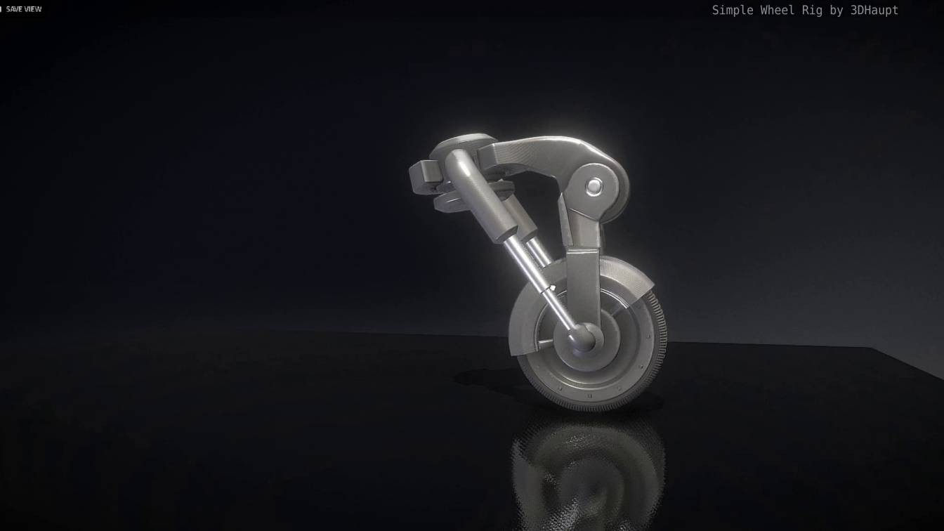 Simple wheel rig with hydraulics Free 3D Model - .tbscene .stl . .obj ...