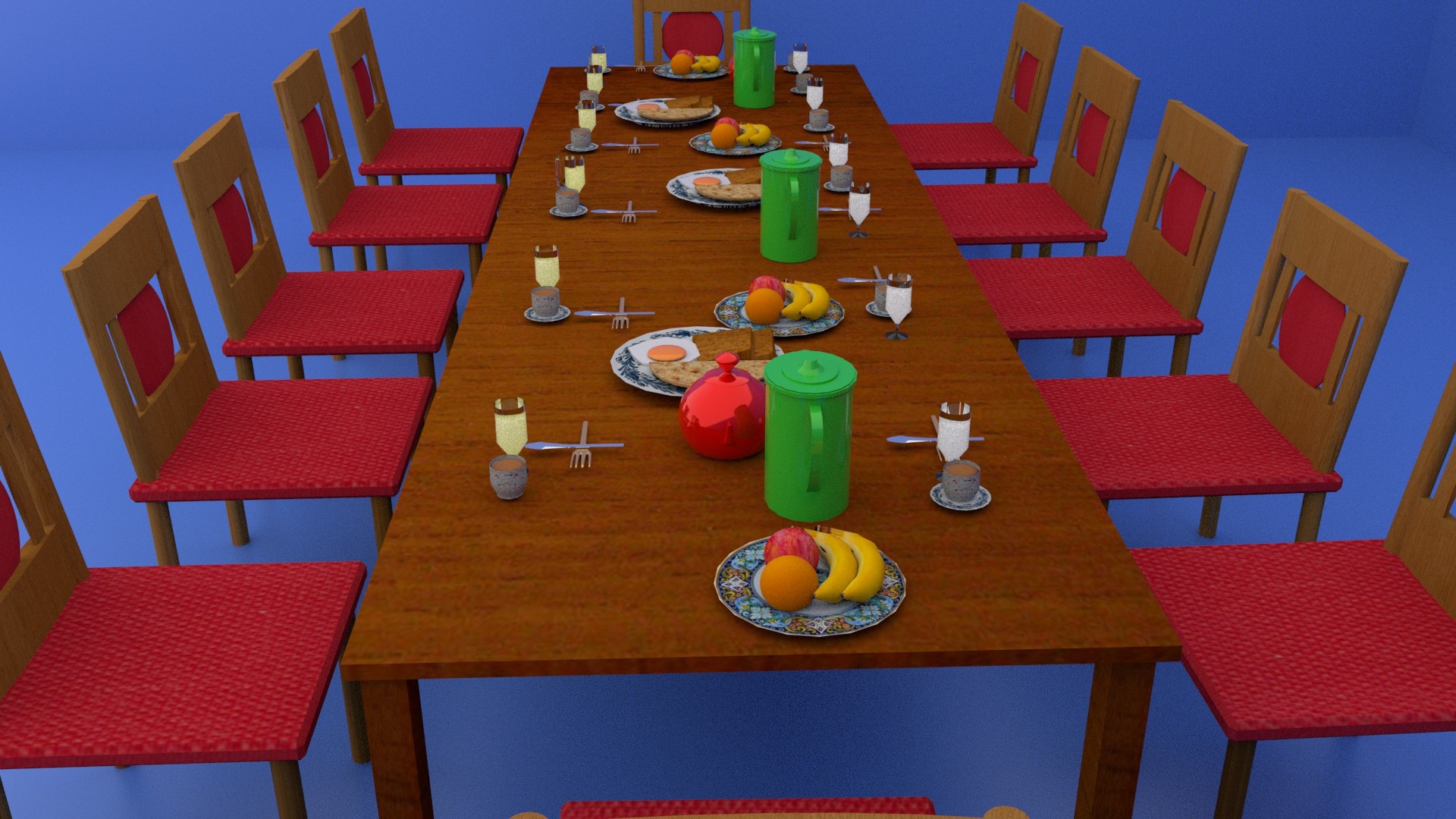 Breakfast table Free 3D Model - .fbx - Free3D