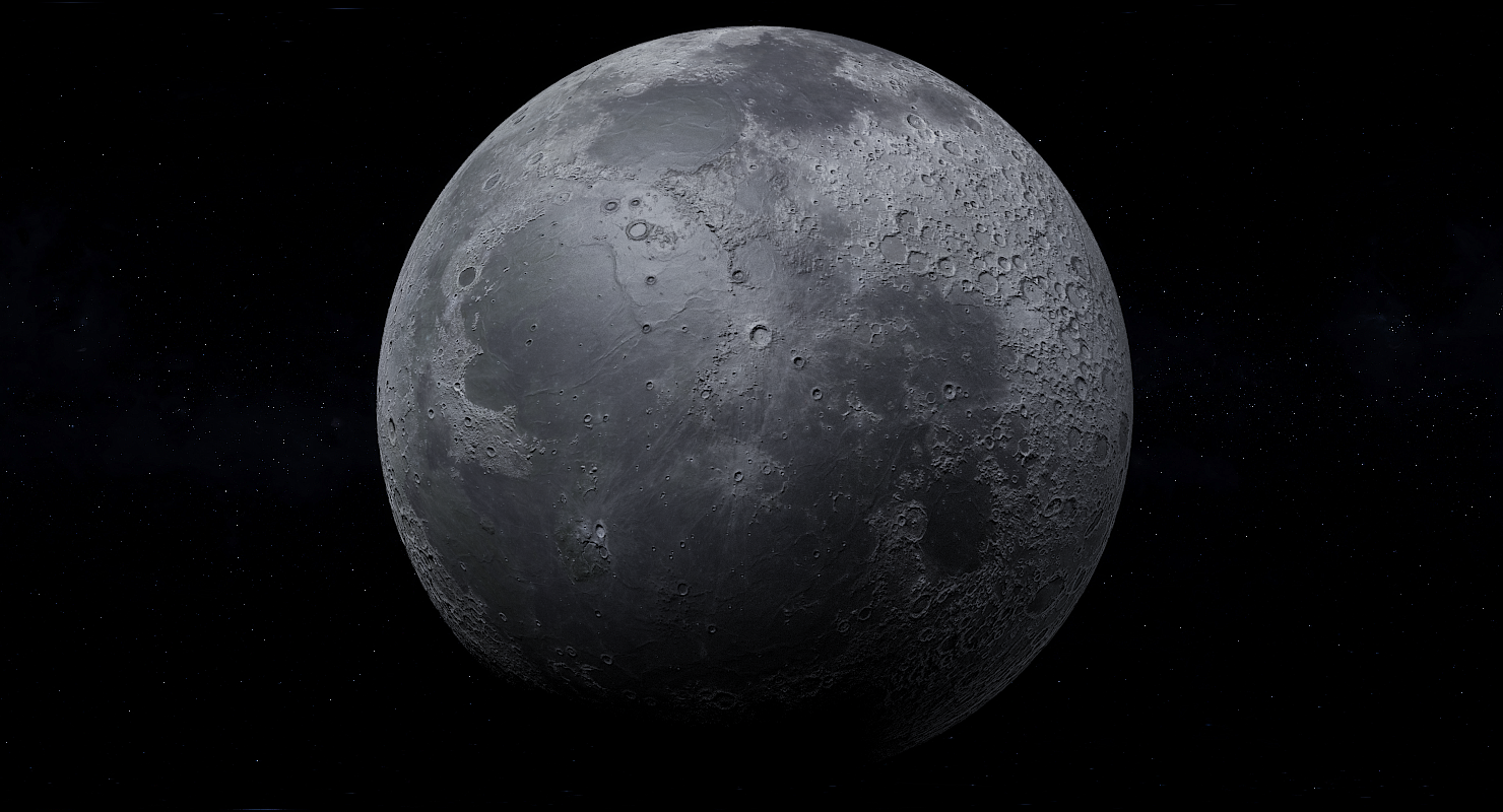 Moon Photorealistic 2K Free 3D Model - .blend .max .ma .c4d .fbx .obj ...