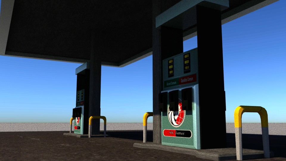 Gas Station - Lowpoly Free 3D Model - .fbx - Free3D