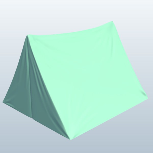 S canvas tent 1person pup tent v3 Free 3D Model - .obj .stl - Free3D