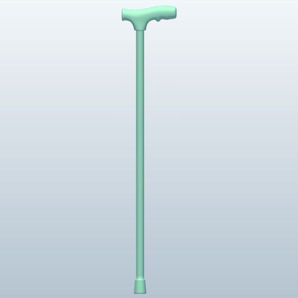 Cane flat handle v1 Free 3D Model - .obj .stl - Free3D
