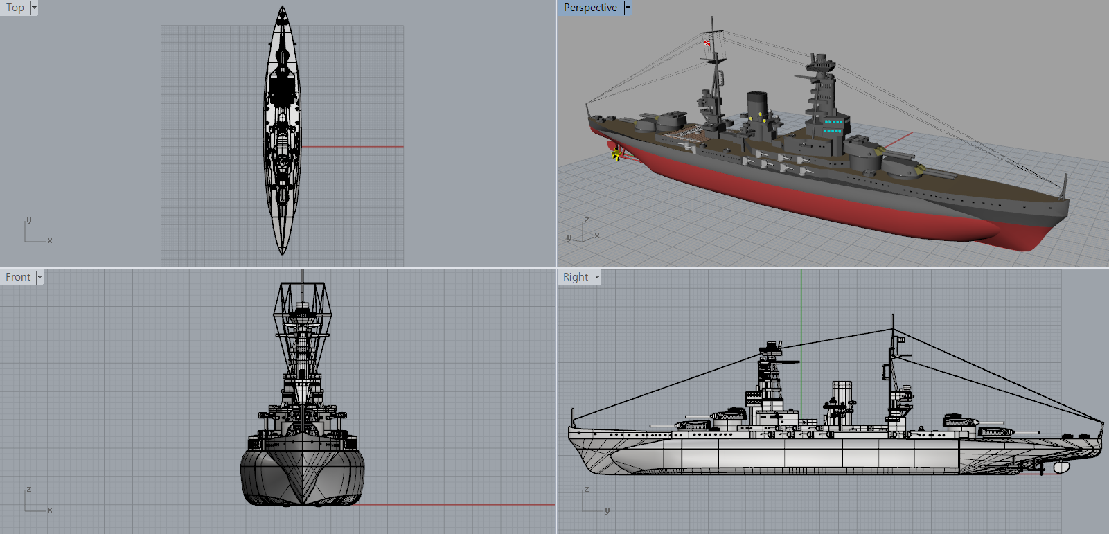 IJN Battleship Nagato Free 3D Model - .3dm - Free3D