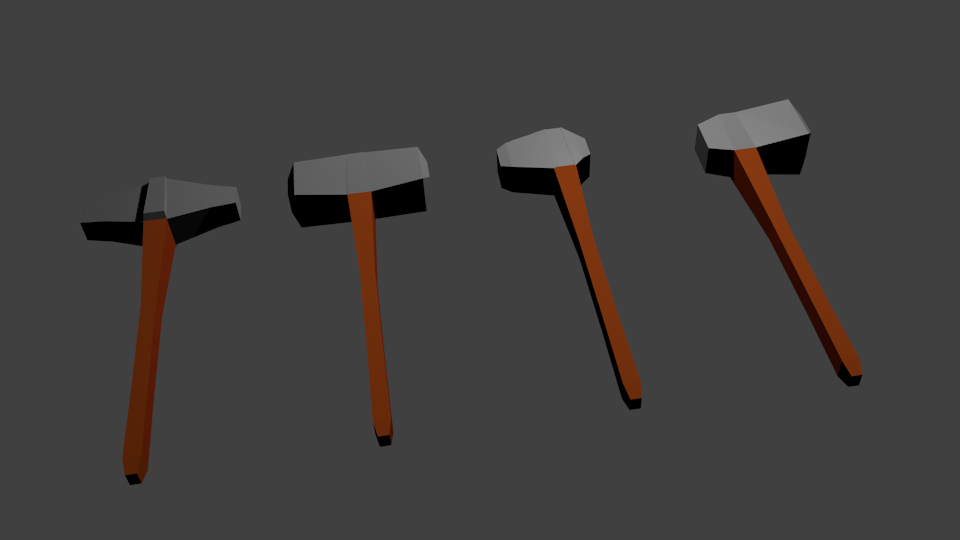 Simple Game Hammers Бесплатная 3D Модель - .blend .fbx - Free3D