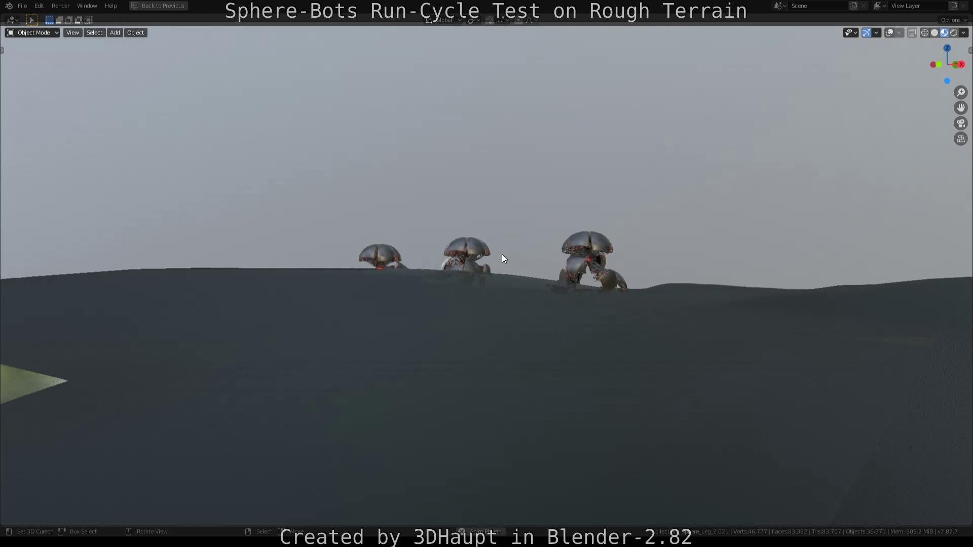 Sphere-Bots Run-Cycle Test on Rough Terrain Free 3D Model - .png .jpg ...