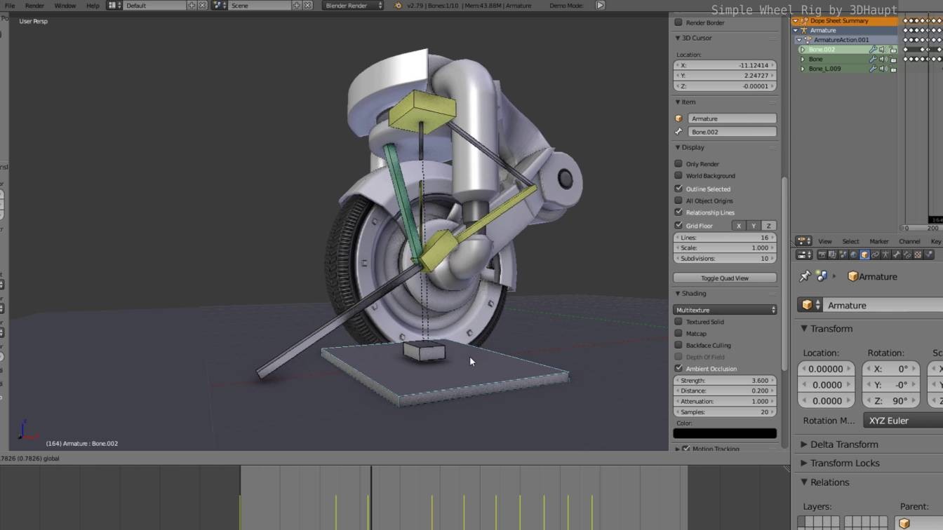 Simple wheel rig with hydraulics Free 3D Model - .tbscene .stl . .obj ...