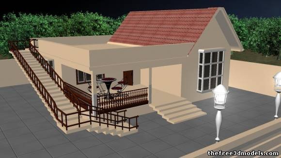 House Exterior Free 3D Model - .mb - Free3D
