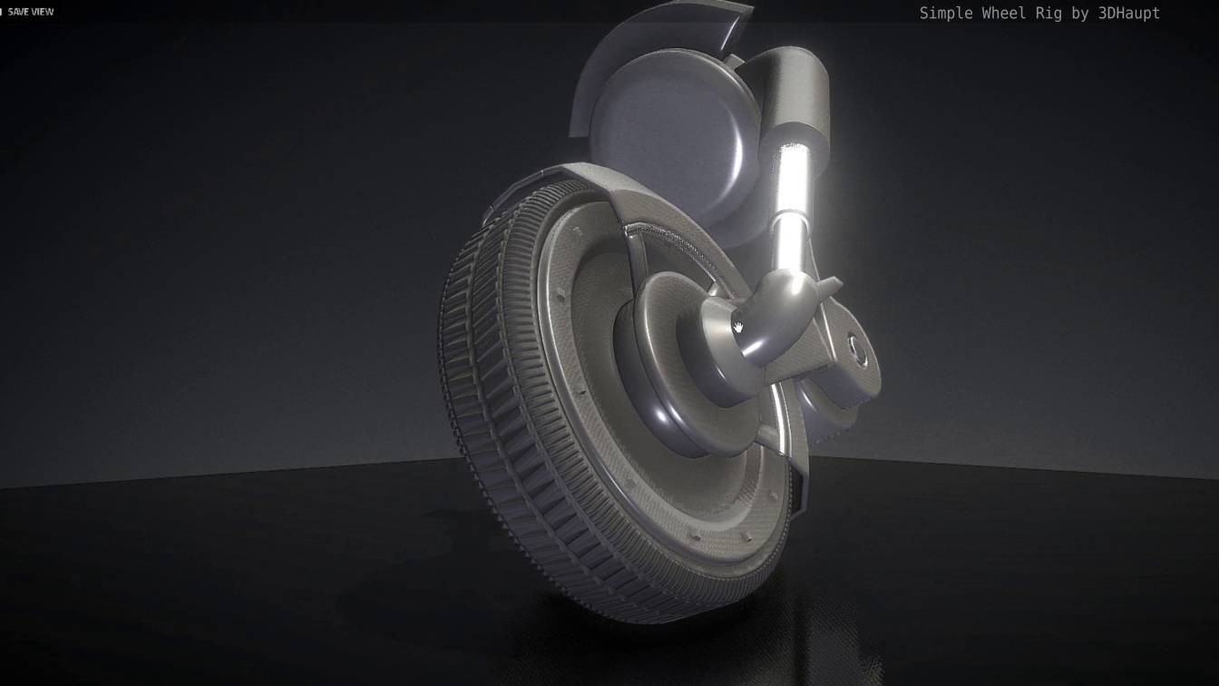 Simple wheel rig with hydraulics Free 3D Model - .tbscene .stl . .obj ...