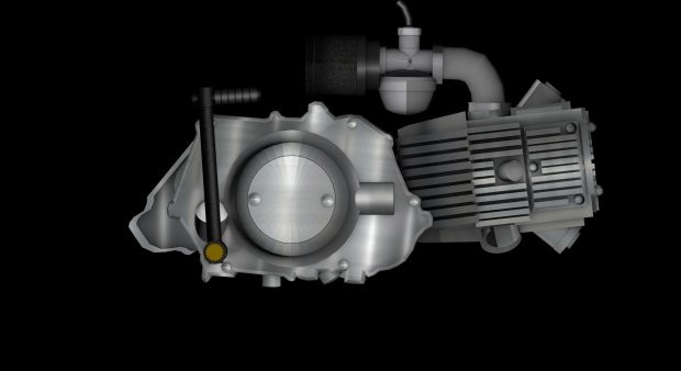 4-stroke monkey type engine Free 3D Model - .c4d - Free3D