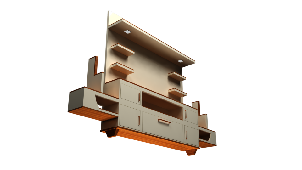 Elegant Wood TV Table 001 Free 3D Model - . - Free3D