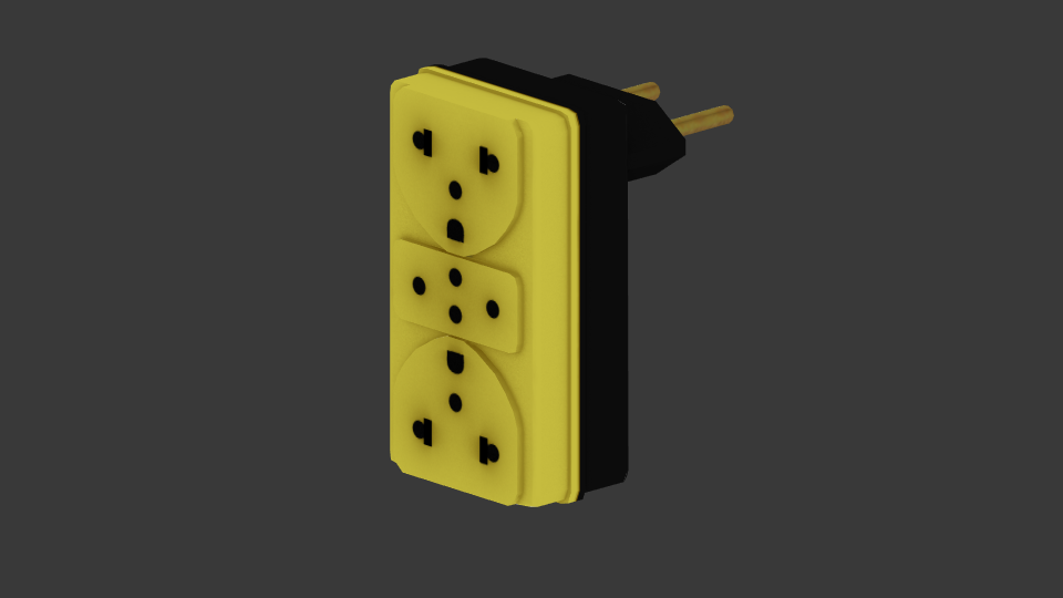 Yellow Socket Multiplier Free 3D Model - .3ds .obj .blend - Free3D
