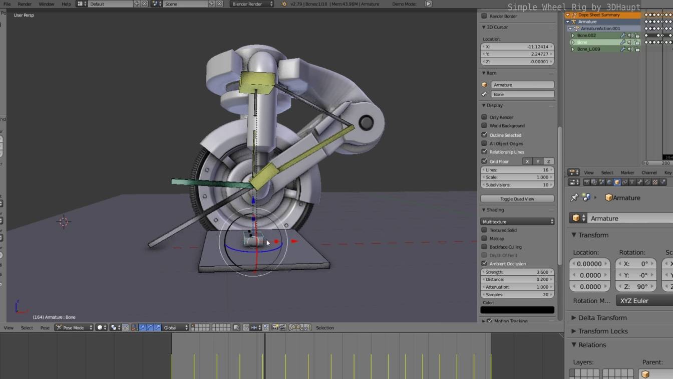 Simple wheel rig with hydraulics Free 3D Model - .tbscene .stl . .obj ...