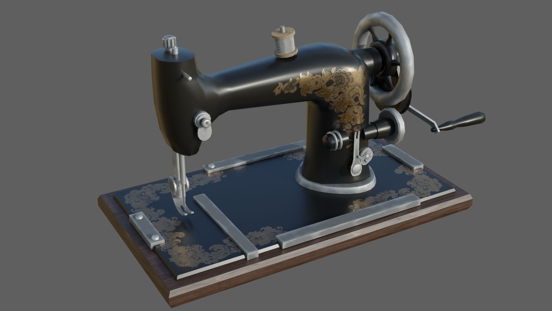 Low-poly Retro Sewing Machine Free 3D Model - .fbx .obj - Free3D