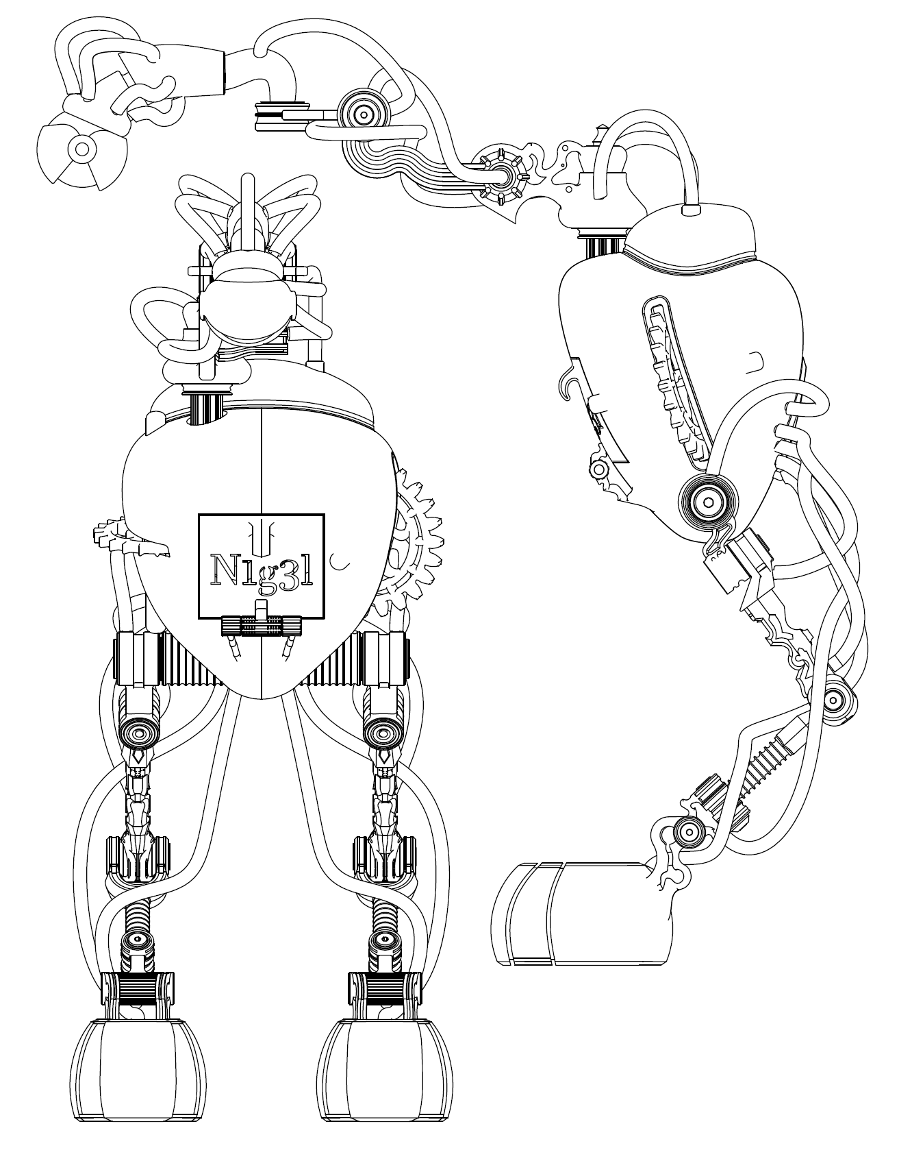 Steampunk Robot NIGEL Free 3D Model - .mb .dwg - Free3D