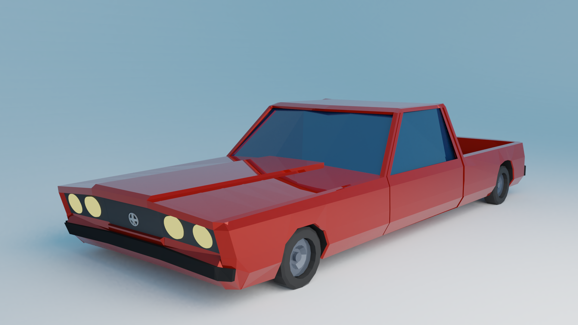 Low Poly Pickup Free 3D Model - .3ds .obj .dae .blend .fbx .mtl .stl ...