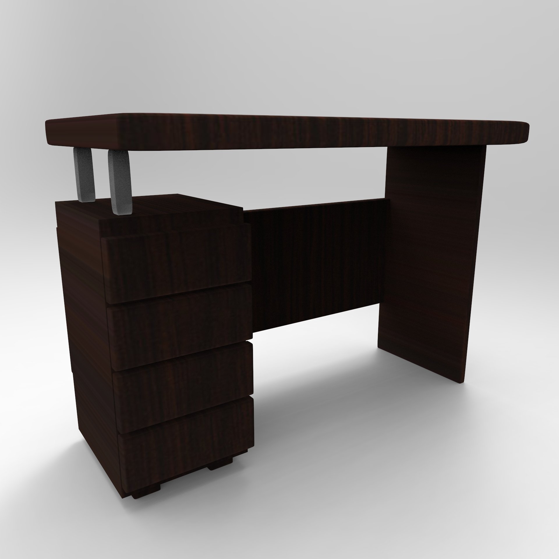 Wooden computer table Free 3D Model - .obj - Free3D