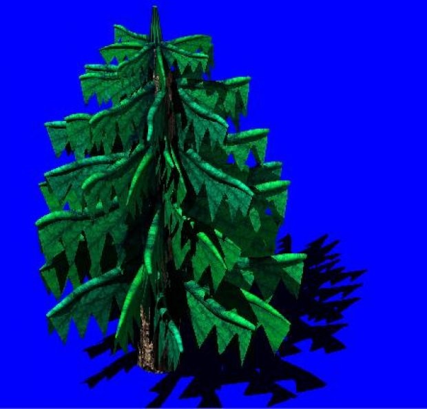 Comic-like game pine tree Free 3D Model - .c4d - Free3D