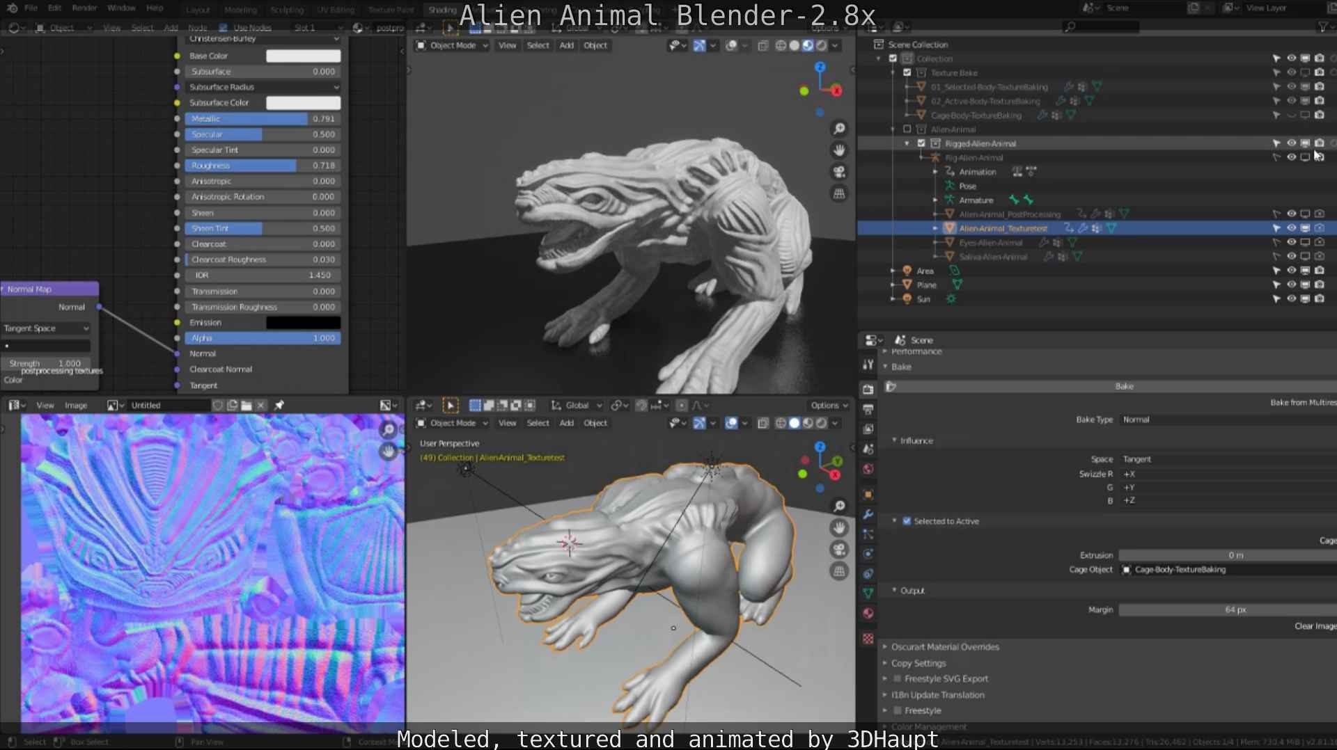 Alien Animal Update in Blender-2.8x Free 3D Model - .blend .unity .obj ...