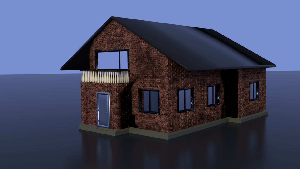 Simple house Free 3D Model - .3ds .obj .blend .fbx .stl - Free3D
