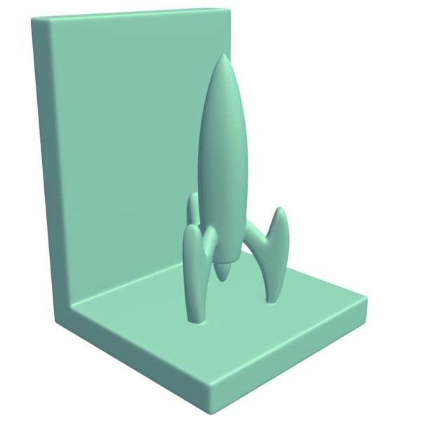 Sujetalibros Rocketship v2 Modelo 3D gratis - .obj .stl - Free3D