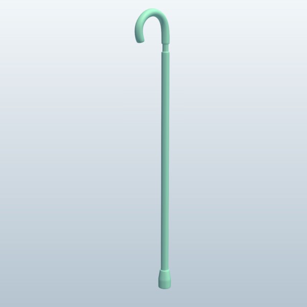Cane hooked handle v1 Free 3D Model - .obj .stl - Free3D