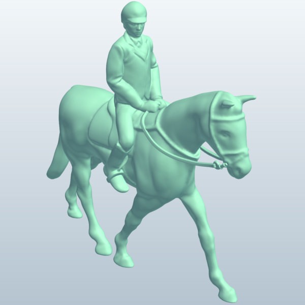 HorseAndRider Trot V1 Free 3D Model - .obj .stl - Free3D