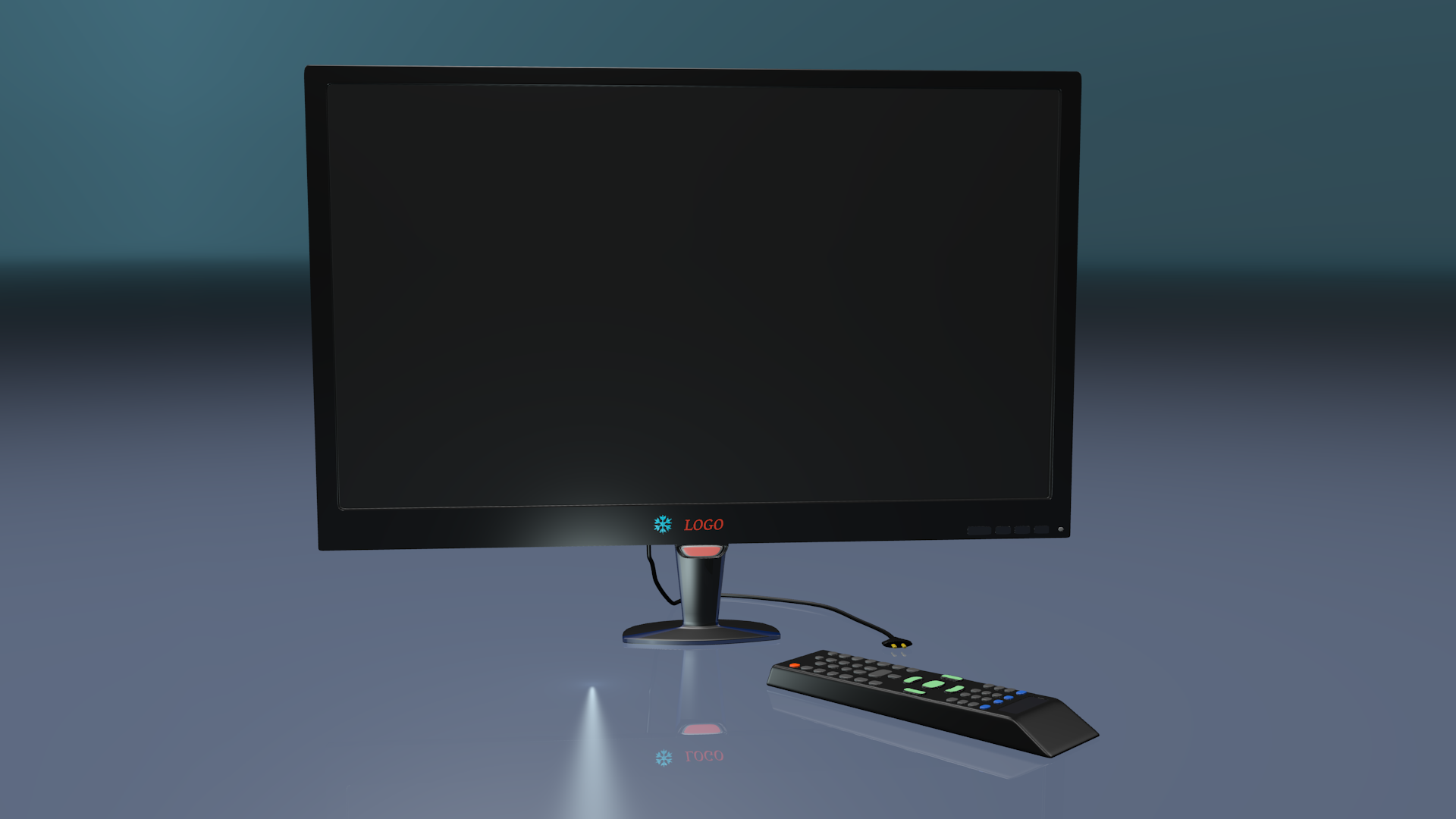 LED Telivision with Remot Free 3D Model - .3ds .obj .blend .fbx - Free3D