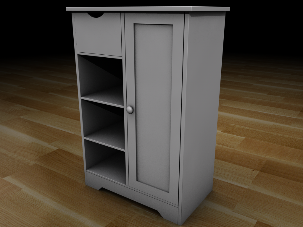 Slimline Hall Storage Unit Free 3D Model - .3ds .c4d - Free3D