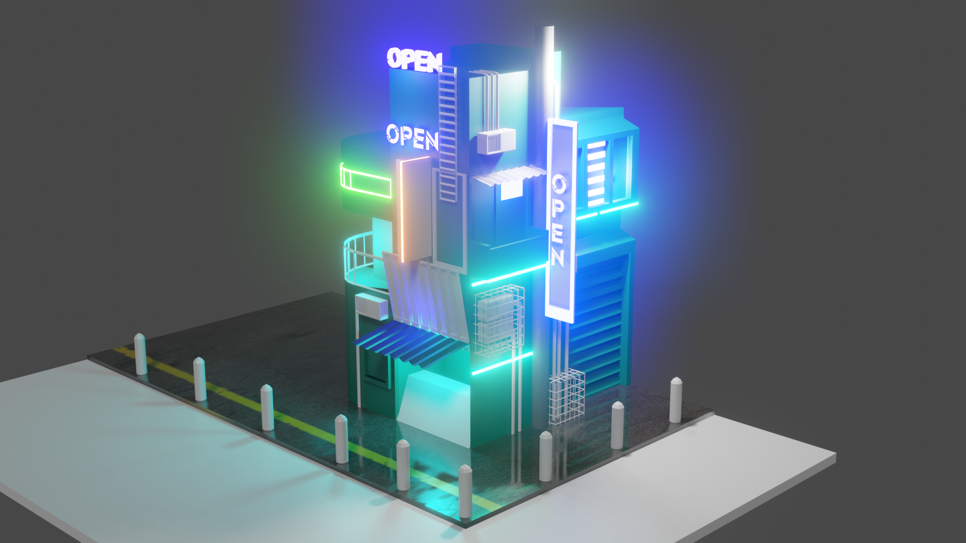 CYBER place Free 3D Model - .blend - Free3D