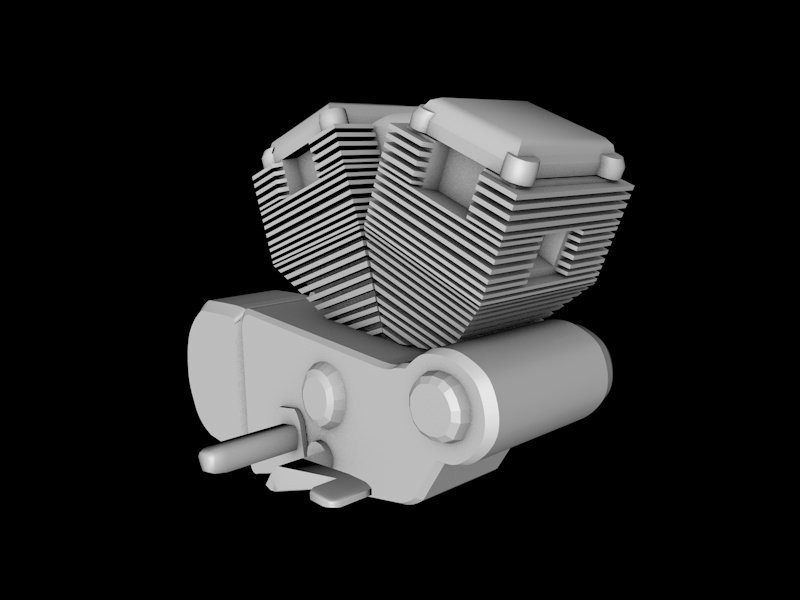 Motorbike Engine Block Free 3D Model - .obj - Free3D